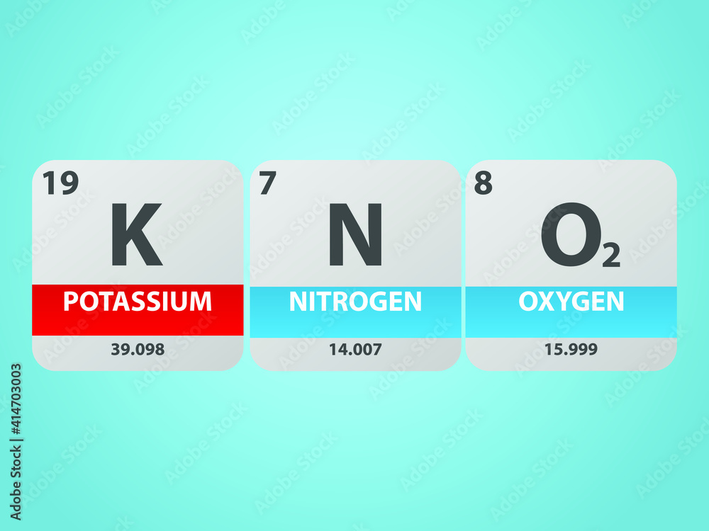 Vetor de potassium nitrite kno2 molecule. Simple molecular formula ...