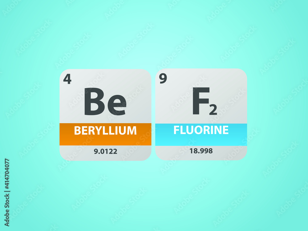 Beryllium fluoride bef2 molecule. Simple molecular formula consisting ...