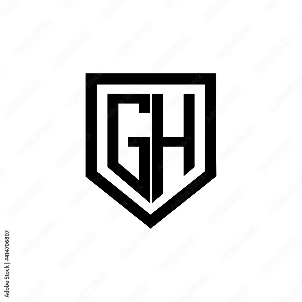 Vettoriale Stock GH letter logo design with white background in ...