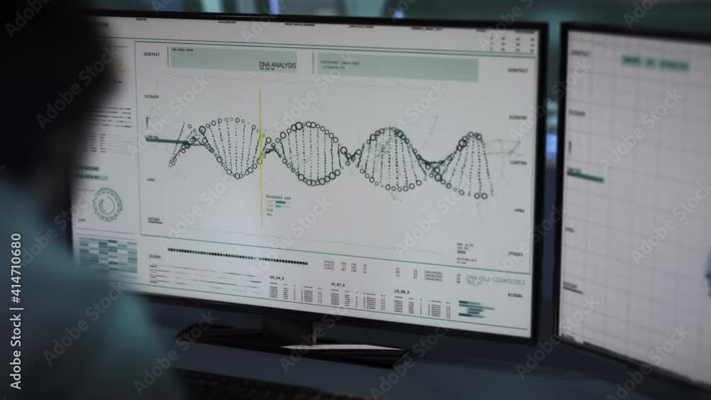 Inside a laboratory. Patient on examination bed while the medical ...