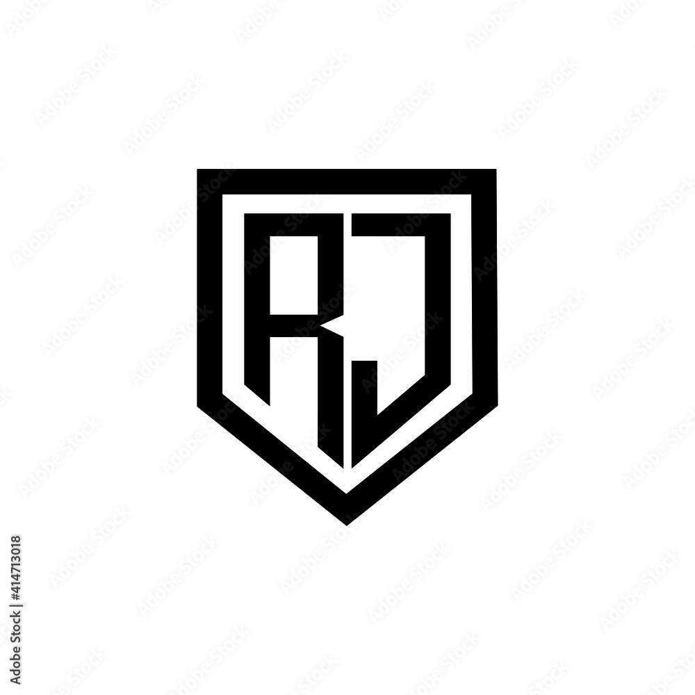 Vecteur Stock RJ letter logo design with white background in ...