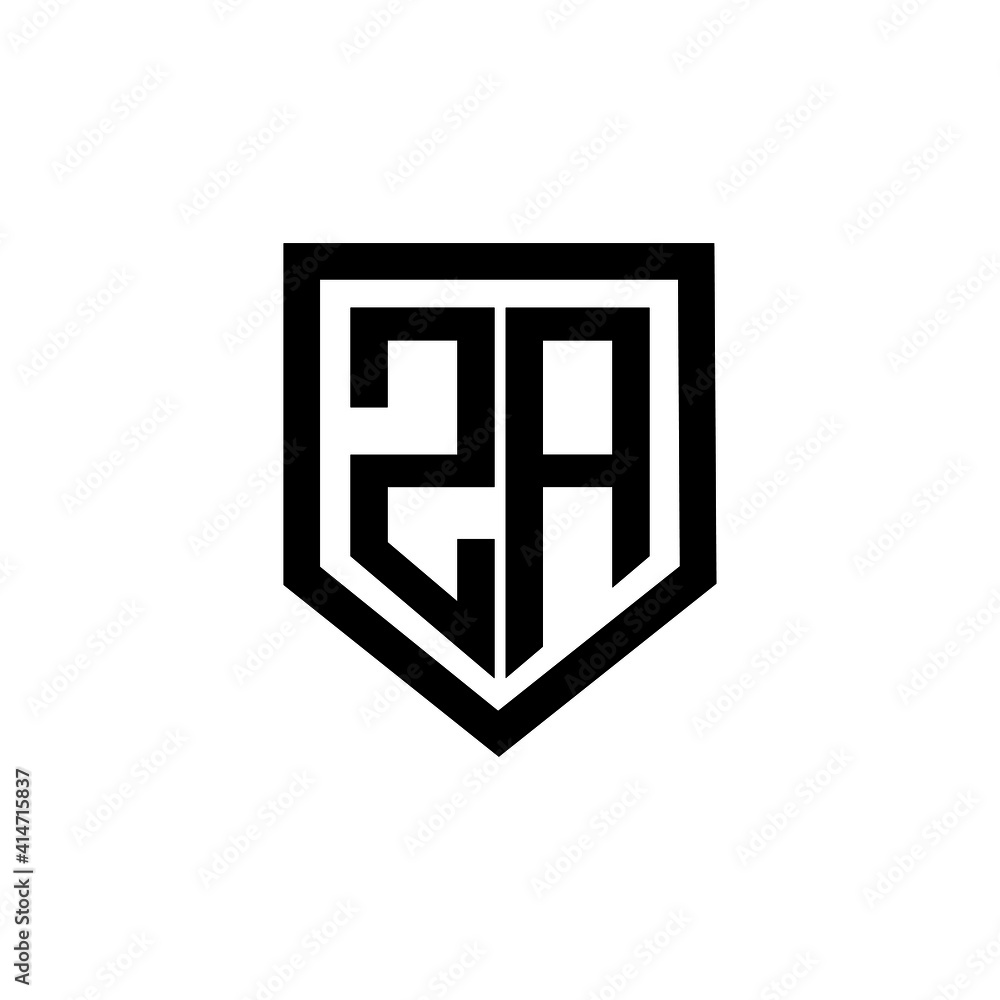 Vettoriale Stock ZA letter logo design with white background in ...