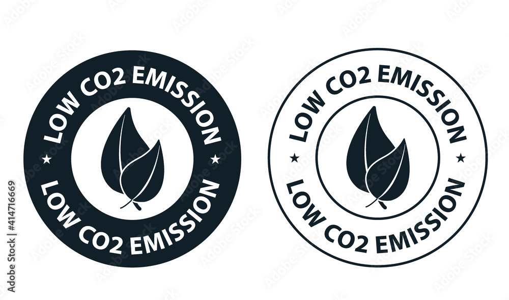 low carbon emission concept. low co2 vector icon with leaves Stock ...