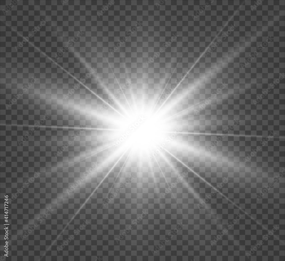 Special lens flash, light effect. The flash flashes rays and ...