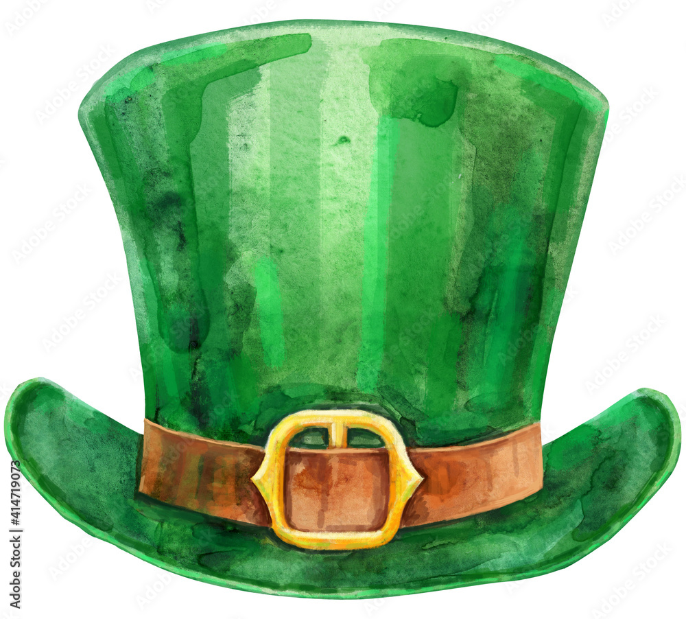 Watercolor Leprechaun Hat Clipart, St Patrick's Day Hat Illustration ...