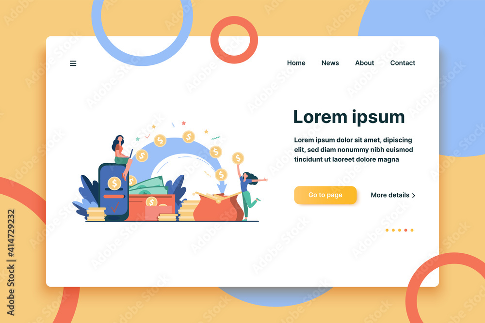 Vetor de Stylized people sending payment and receiving money isolated ...