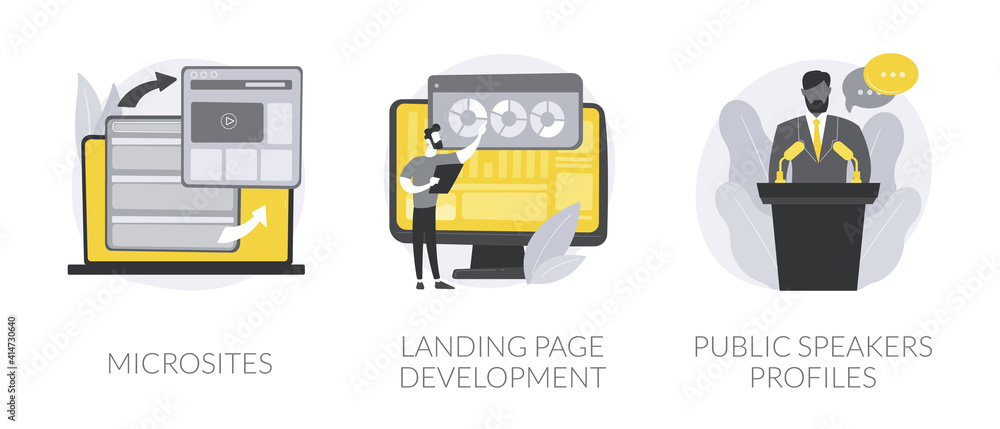 Web development service abstract concept vector illustration set ...