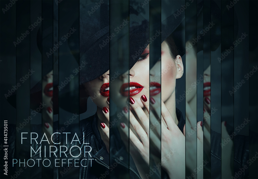 Fractal Mirror Photo Effect Mockup Stock Template | Adobe Stock