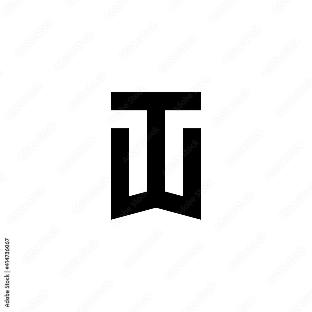 Letter t and w shield logo vector design Stock Vector | Adobe Stock