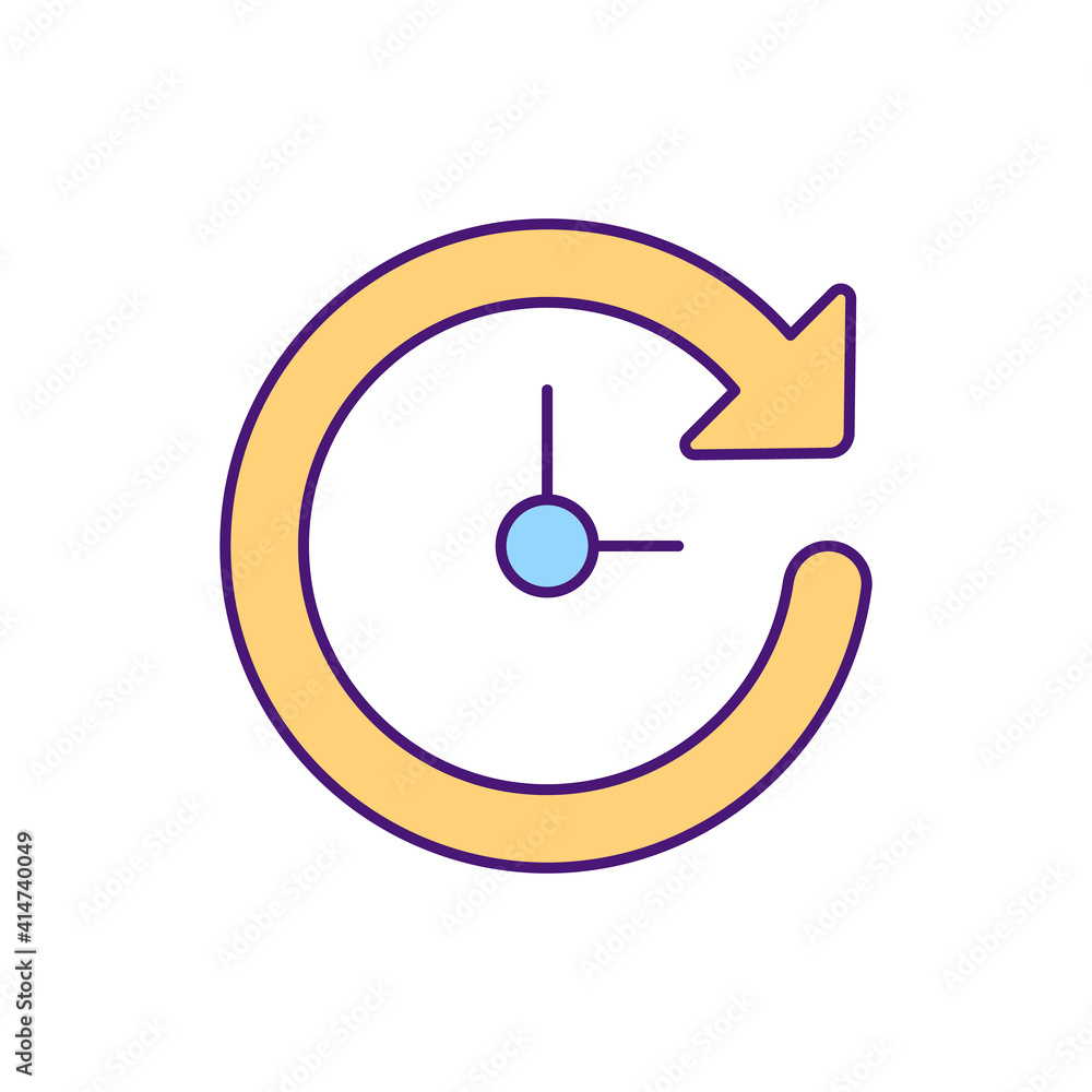 Time saving RGB color icon. Contract management making company work ...