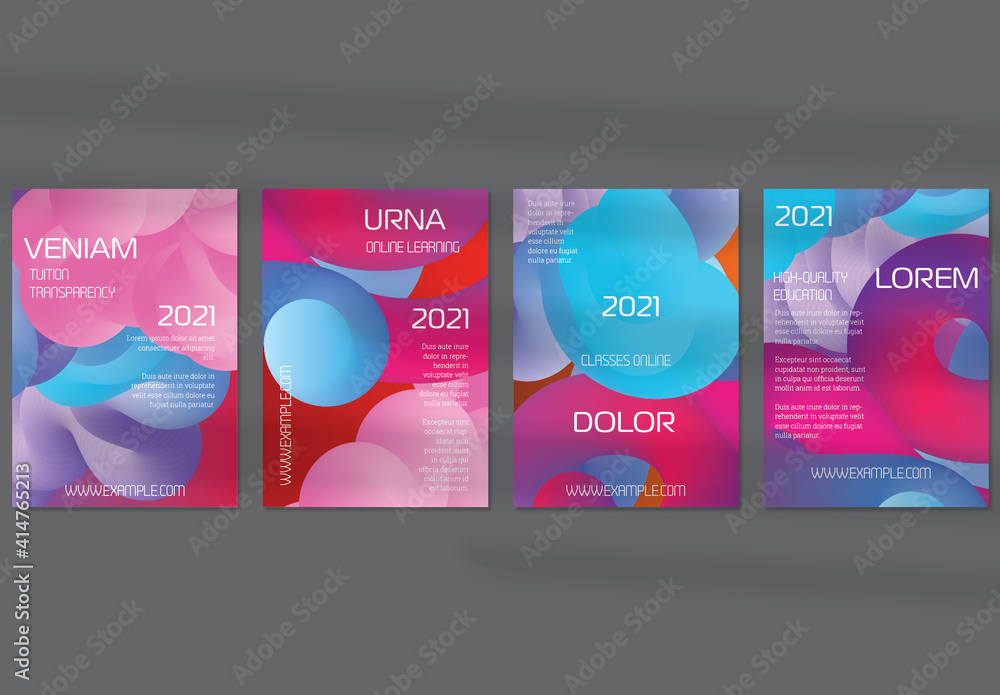 Flyer Layout with Futuristic Wavy Gradient Cloud Shape Stock Template ...