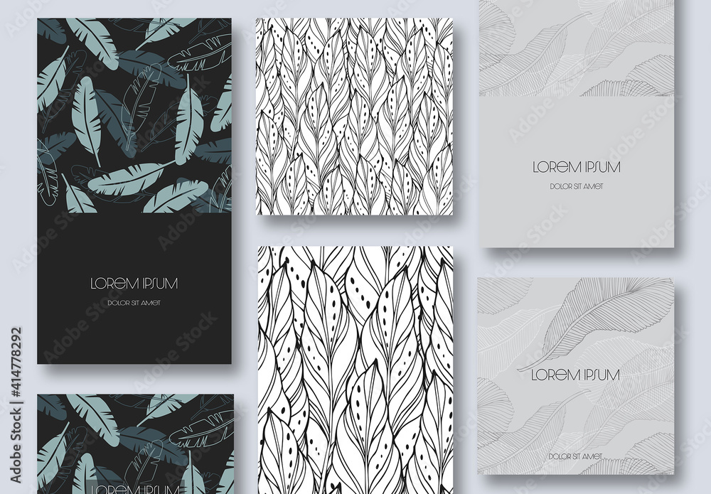 Feathers Social Media Post Pattern Backgrounds Stock Template | Adobe Stock