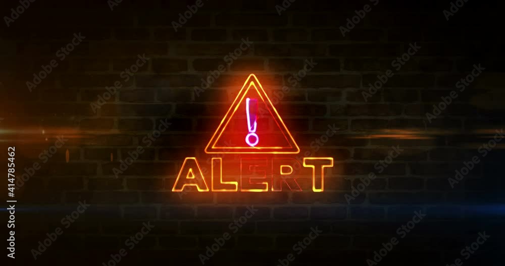 Alert warning with exclamation symbol, danger, cyber attack and ...