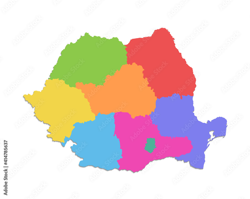 Romania map, administrative division, separate individual states with ...