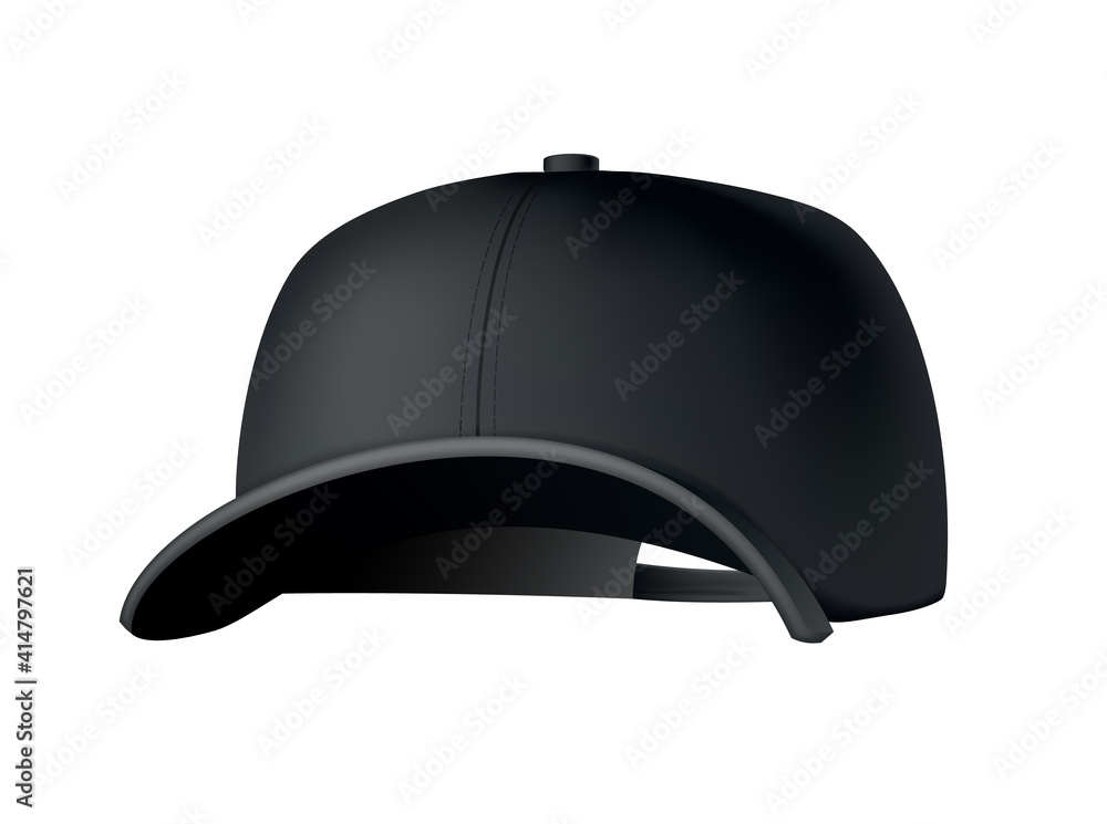 Baseball cap. Realistic baseball cap template front view. Empty mockup ...