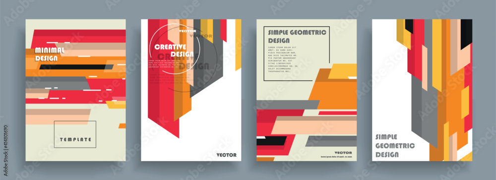 Covers with minimal designs. Abstract backgrounds. Vector frame for ...