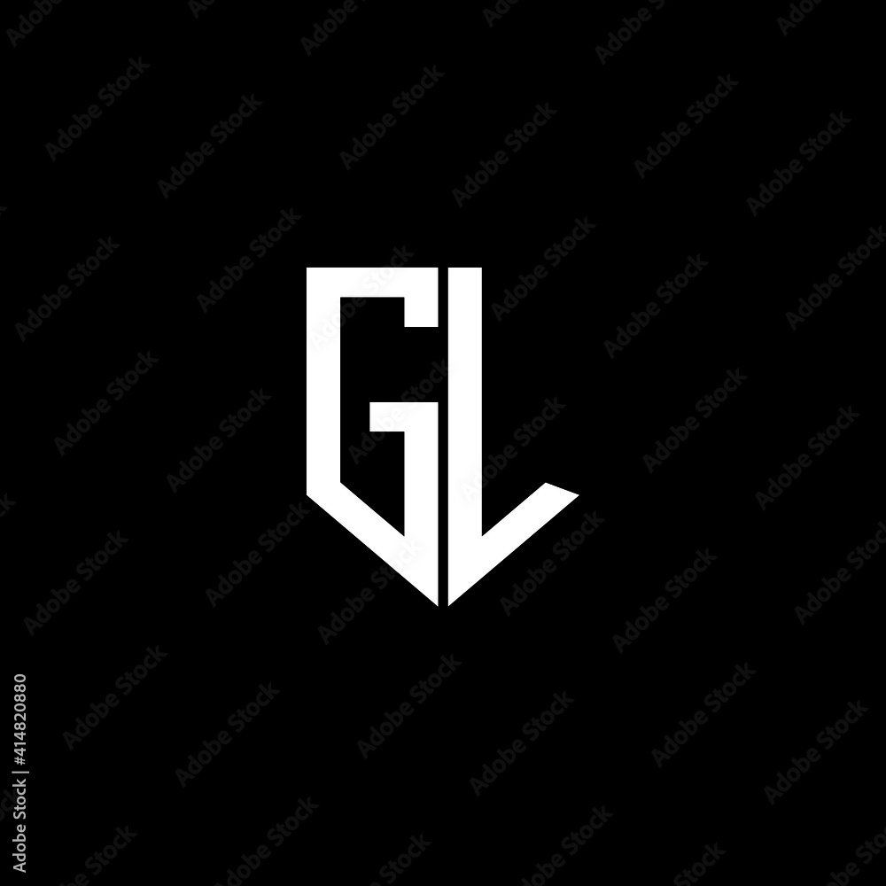GL letter logo design with black background in illustrator, vector logo ...
