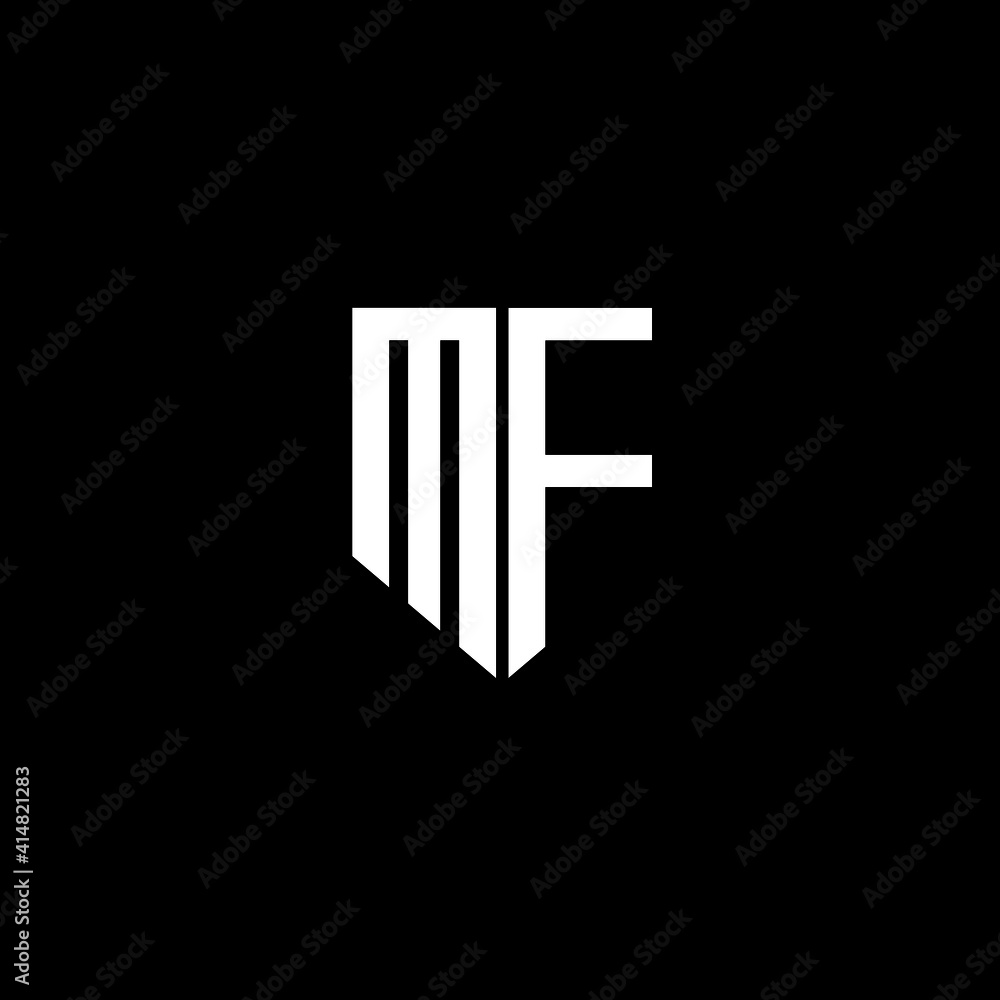 MF letter logo design with black background in illustrator, vector logo ...