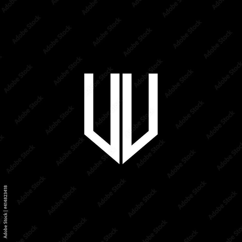 UU letter logo design with black background in illustrator, vector logo ...