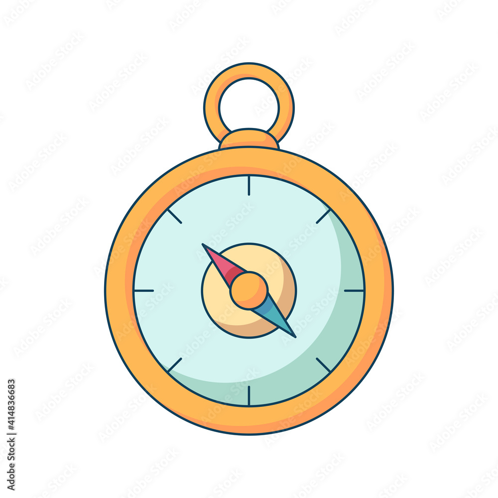compass cartoon doodle hand drawn concept design vector art kawaii ...