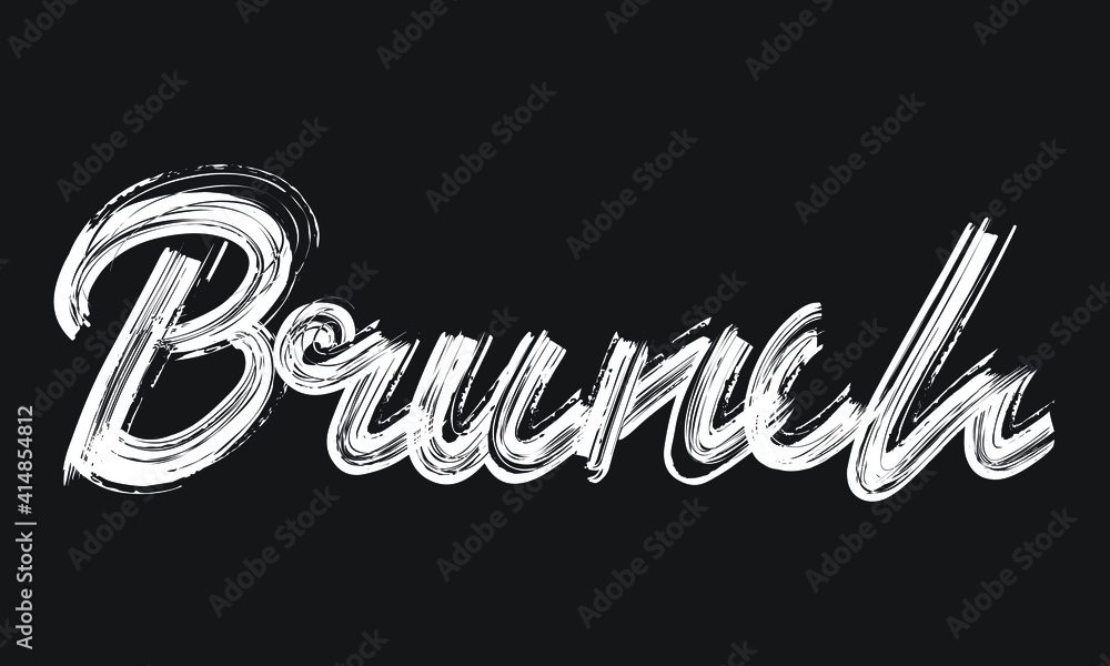 Brunch Handwritten restaurant and kitchen Brush font phrase ...