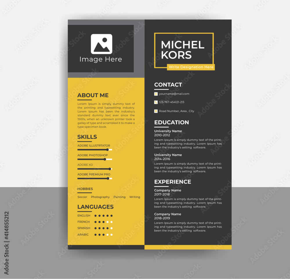 Curriculum Vitae template, Professional CV, Resume Job Application ...