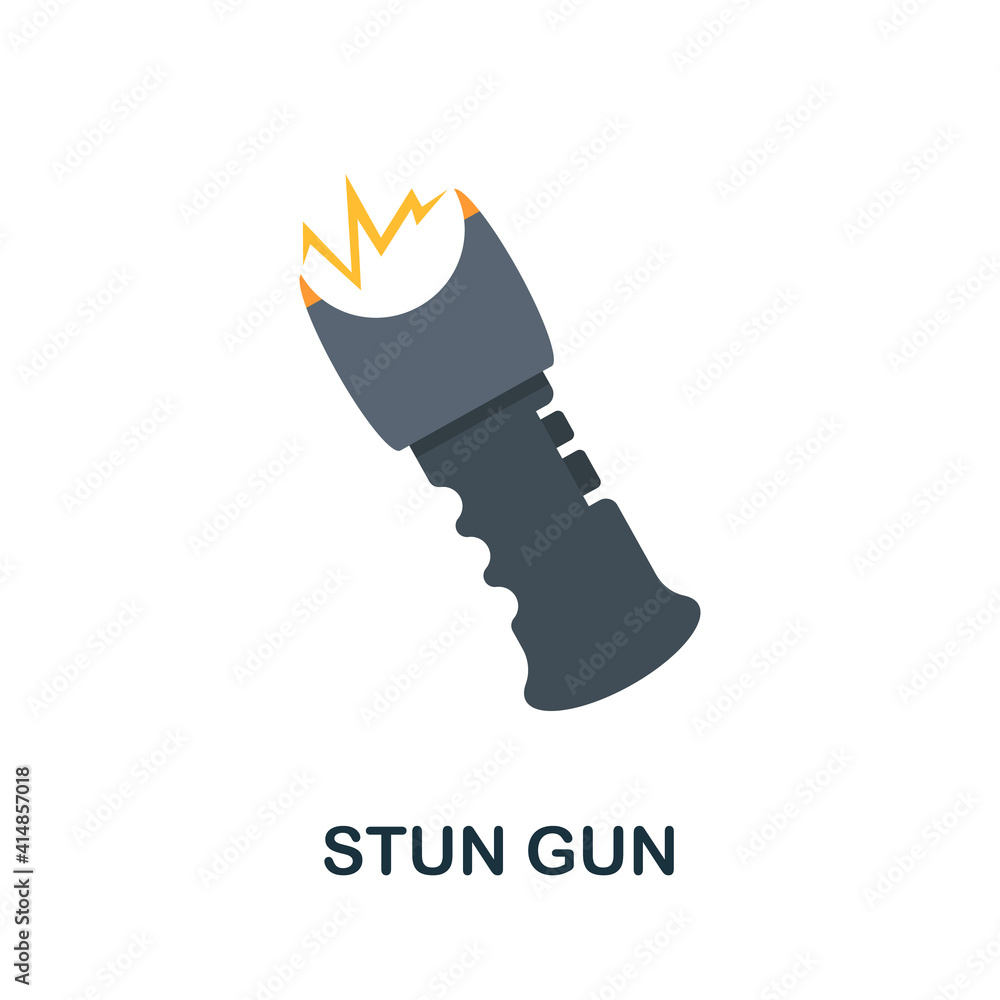 Stun Gun flat icon. Color simple element from weapon collection ...