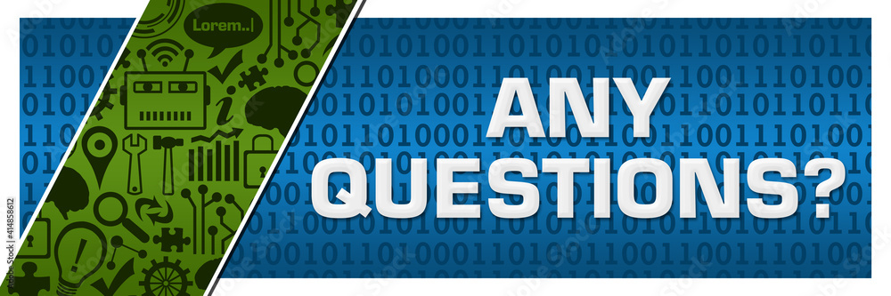 Any Questions Green Blue Artificial Intelligence Technology Left Side ...