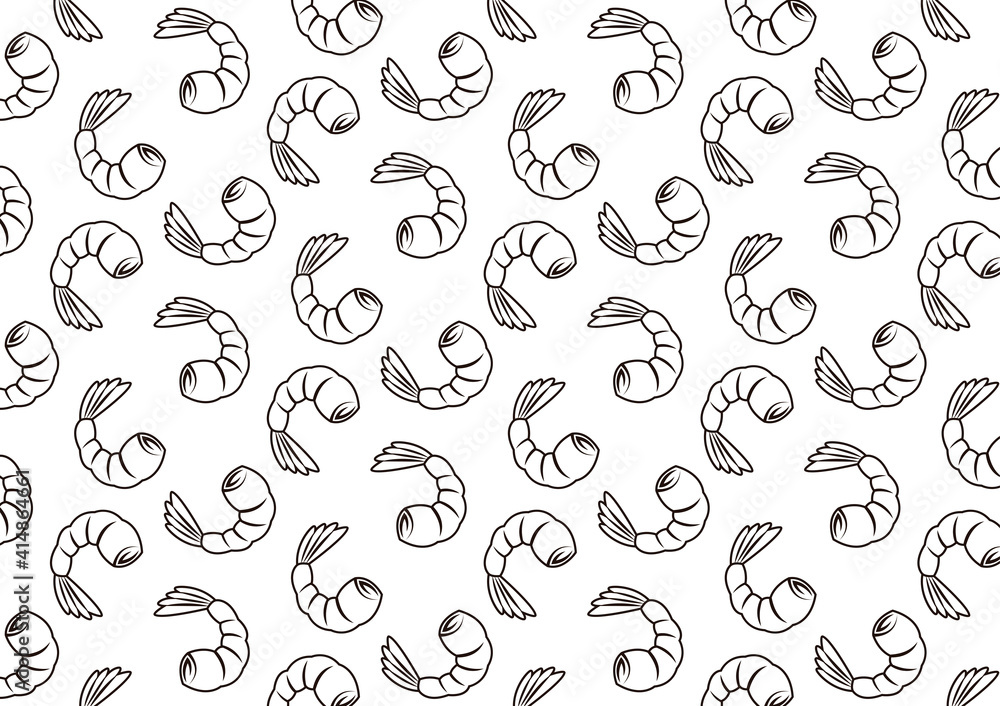 Vetor de Shrimp doodle symbol. Shrimp pattern wallpaper. do Stock ...