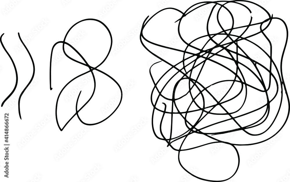 Poster Entanglement of lines. Vector confusion line drawing. – Wall Art ...