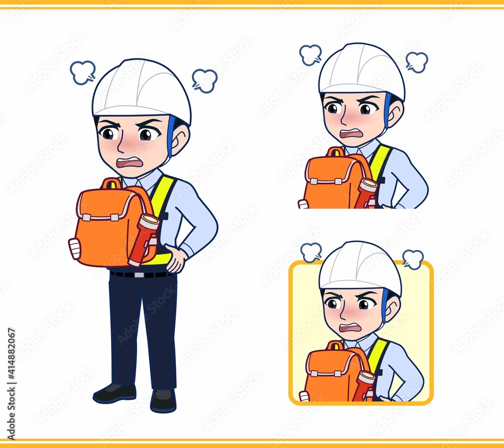 工事現場にいる誘導員 Stock Illustration | Adobe Stock