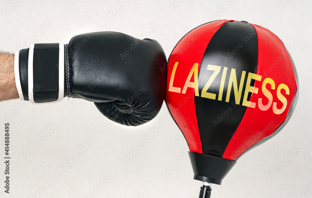 Overcome laziness. Stop being lazy concept. Beat the procrastination ...