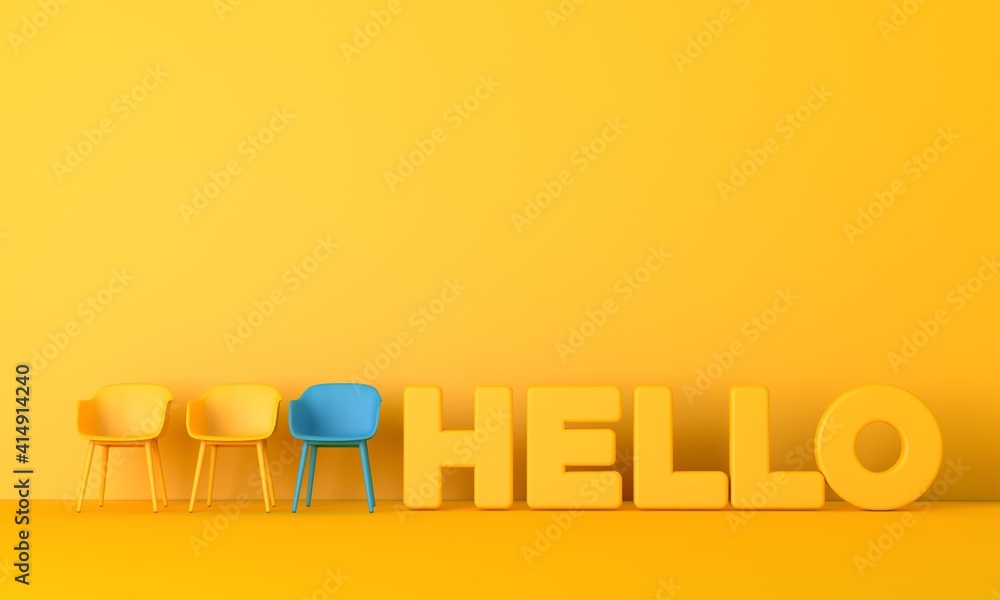 Hello Welcome to the team. New job. 3D Rendering Stock Illustration ...