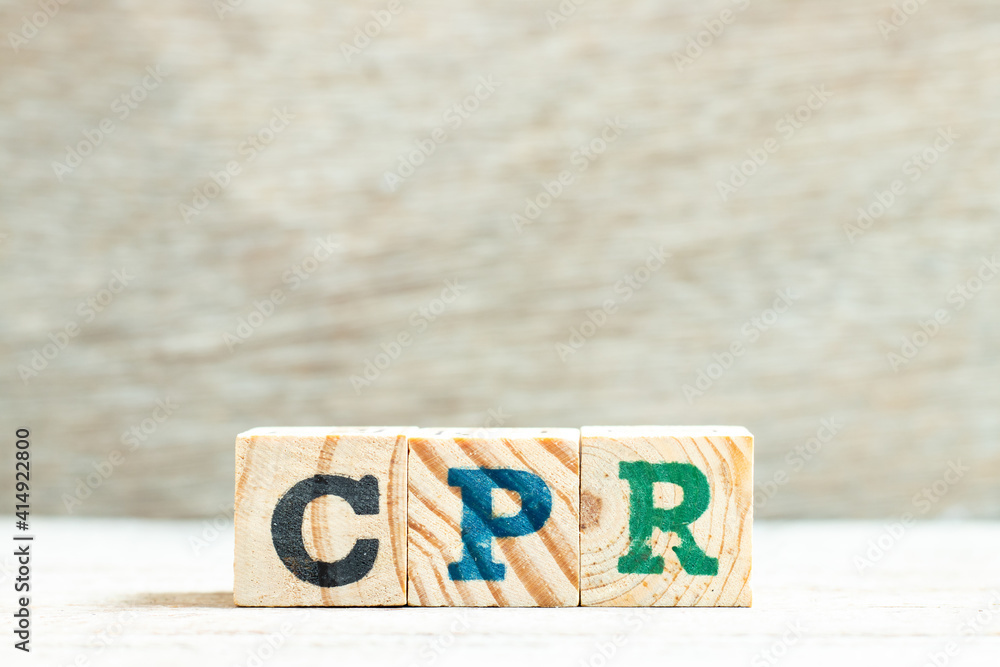Alphabet letter block in word CPR (abbreviation of Cardiopulmonary ...