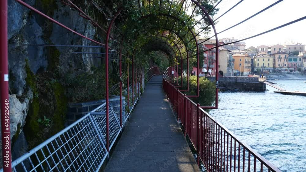 The lovely village of Varenna in winter with its marina, Lake Como ...