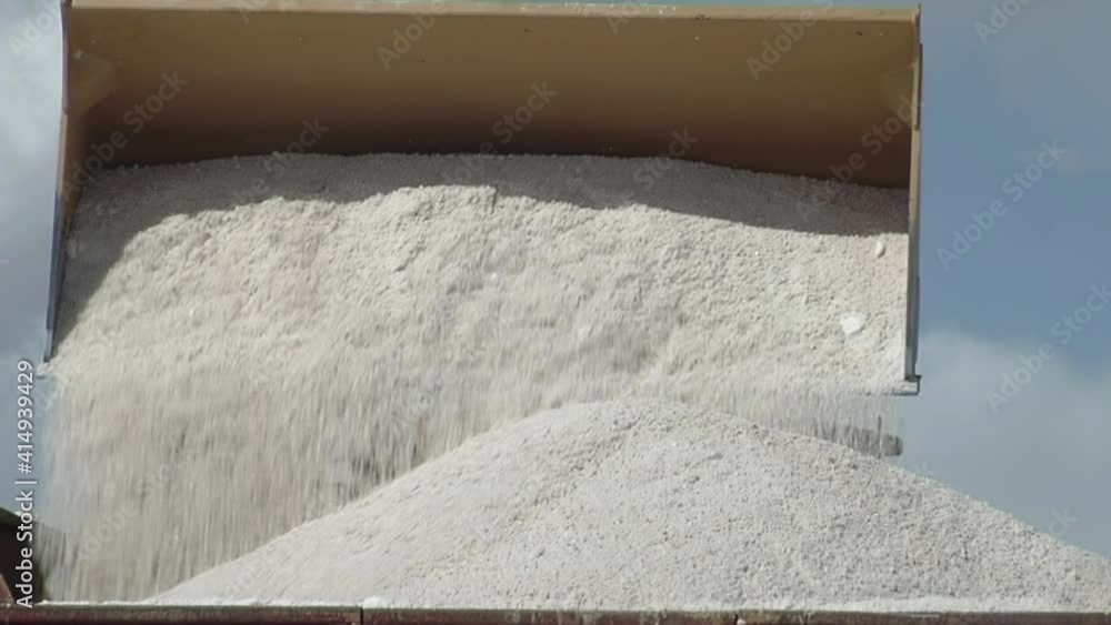 Salt Production, Wheel Loader loading Dump Truck with Salt at a Salt ...