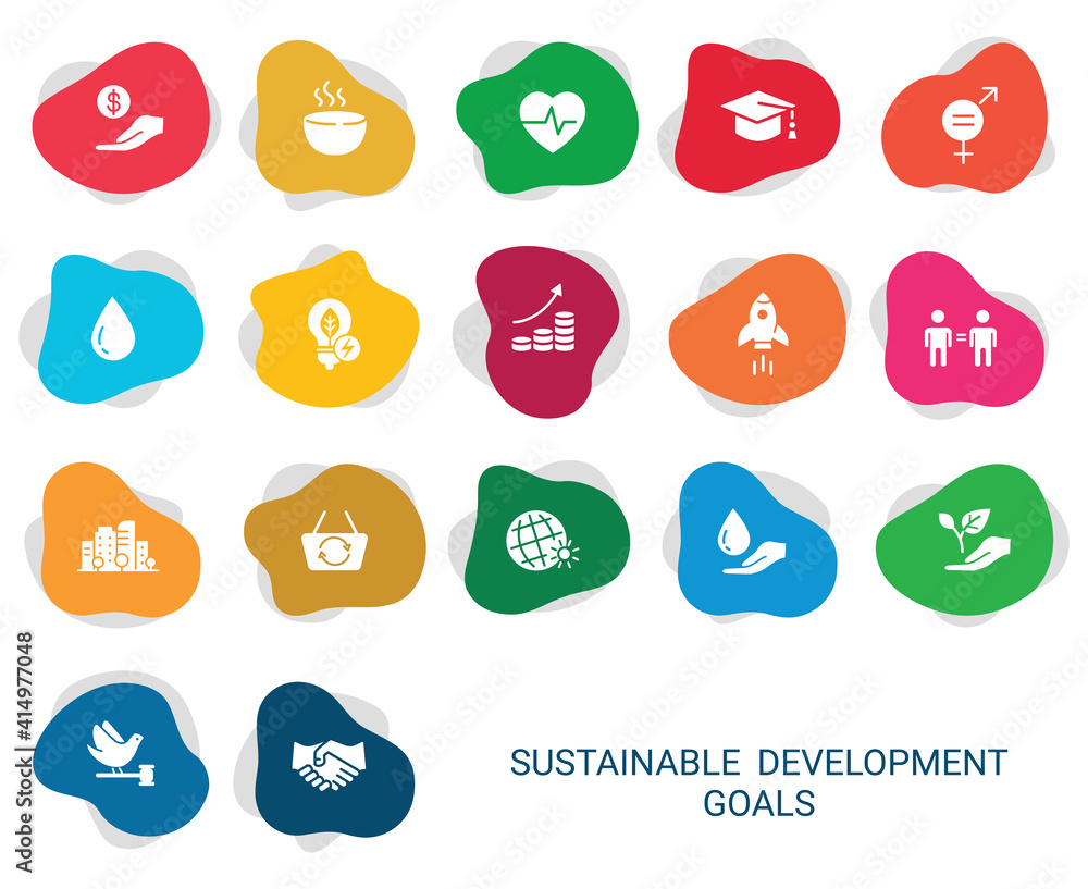 Icons Set .Sustainable Development Goals. Vector EPS Stock Vector ...