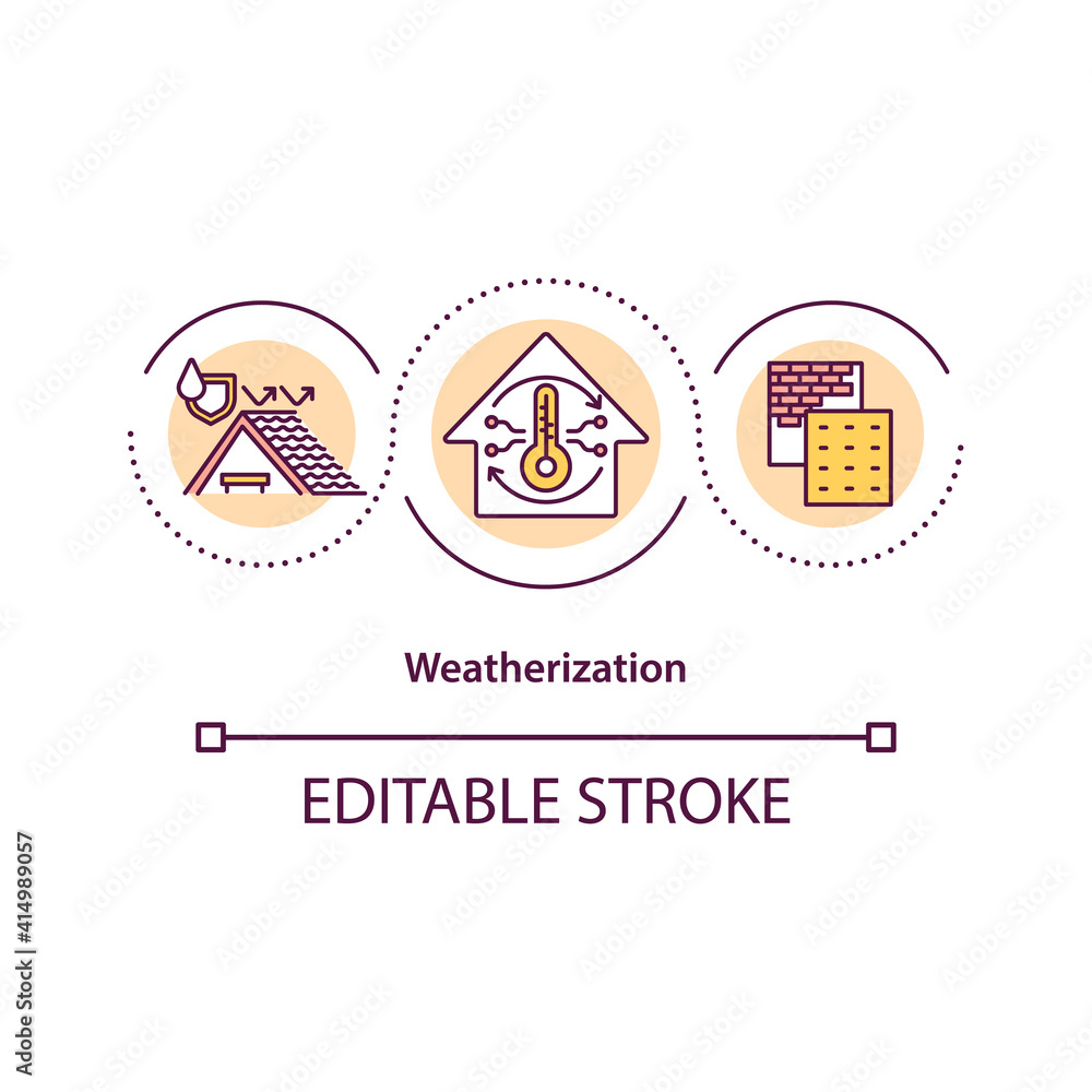 Weatherization concept icon. idea thin line illustration. Reducing ...