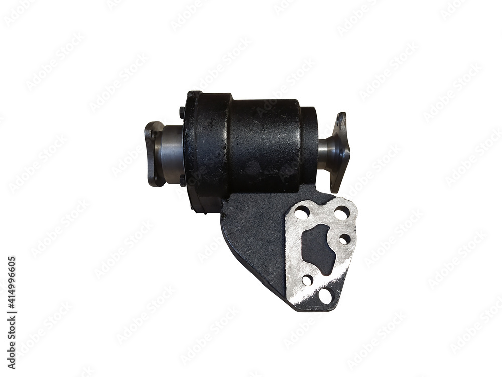 Bracket support propeller shaft of the tractor on isolated white ...