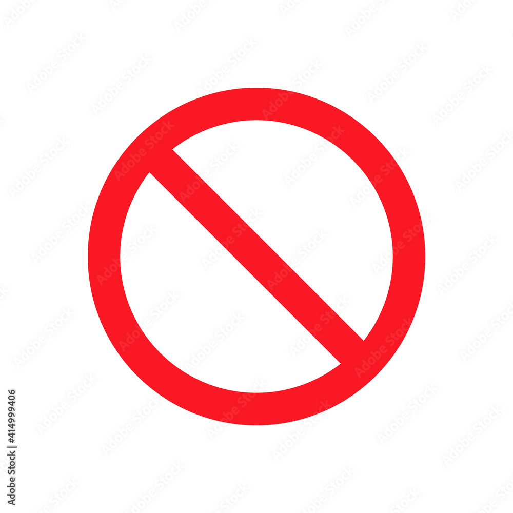 No symbol icon. Prohibition red stop sign. No entry vector. Isolated on ...