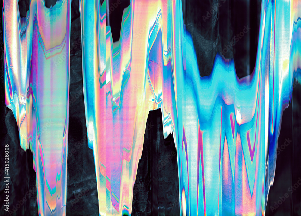 Abstract mint, pink and black digital glitch art background texture ...