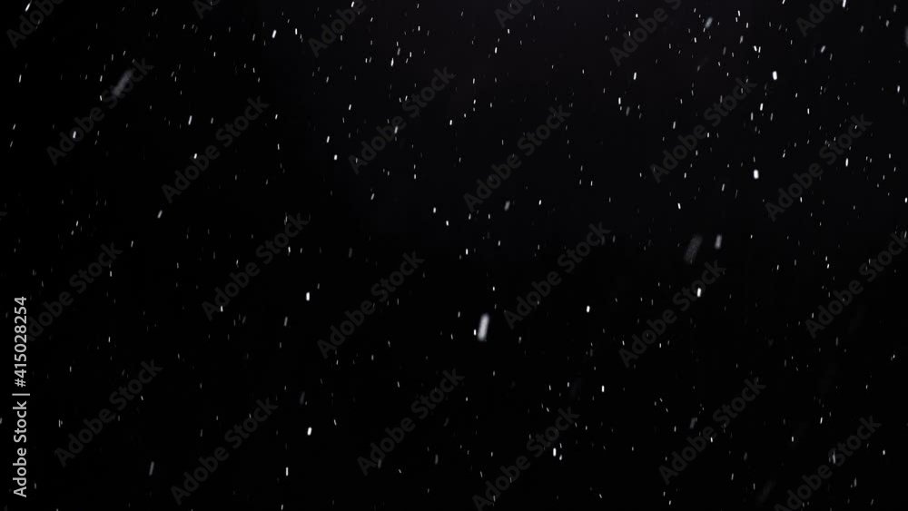 Real Snow, falling snow isolated on black background in 4K to be used ...