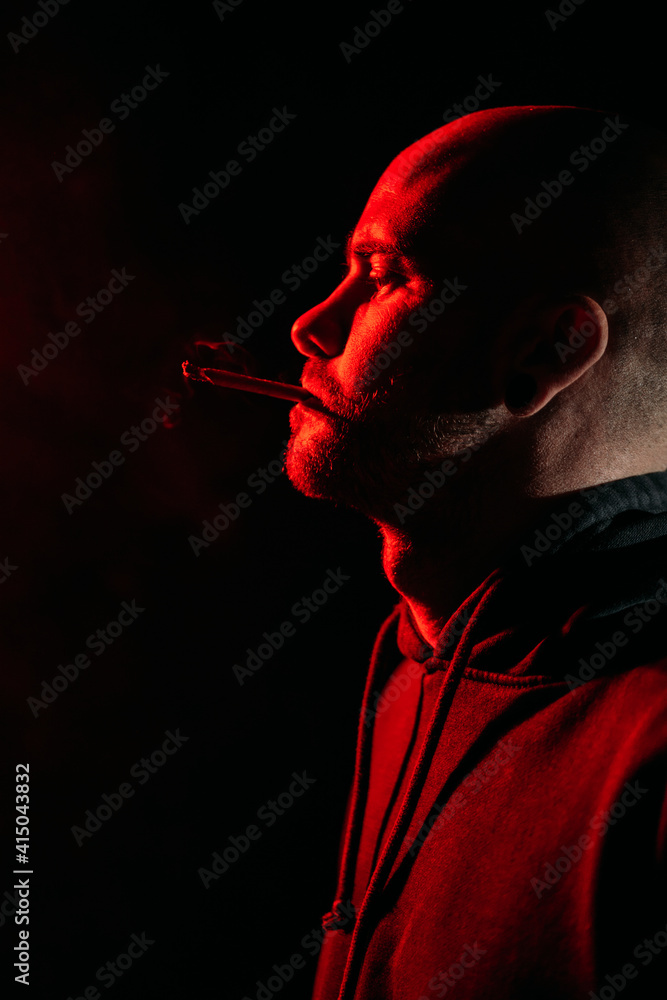 Lighting A Cigarette Side View