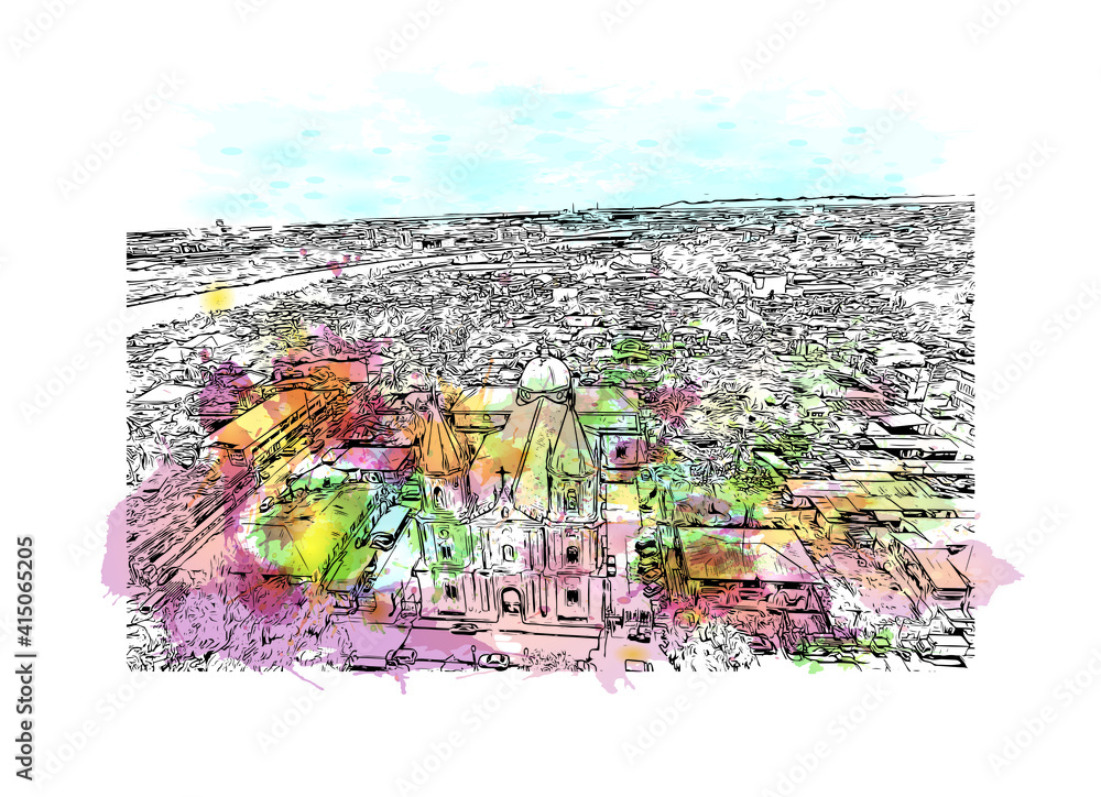 Building view with landmark of Iloilo is on Panay Island in the ...