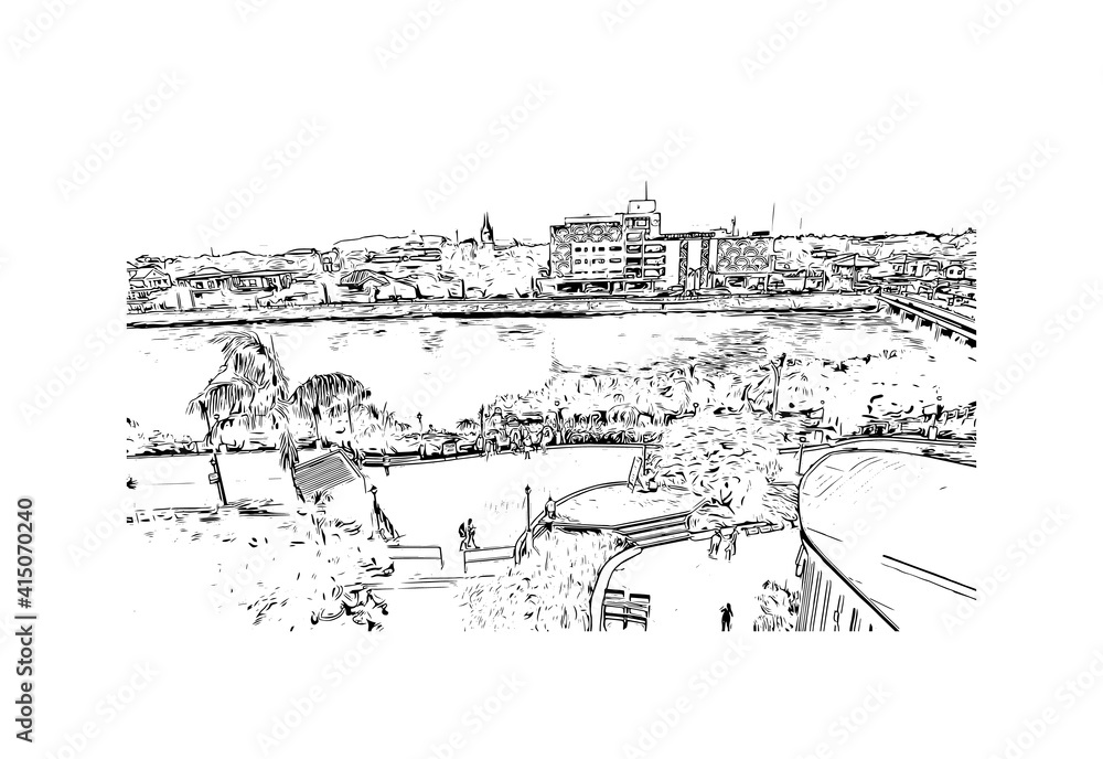 Building view with landmark of Iloilo is on Panay Island in the ...