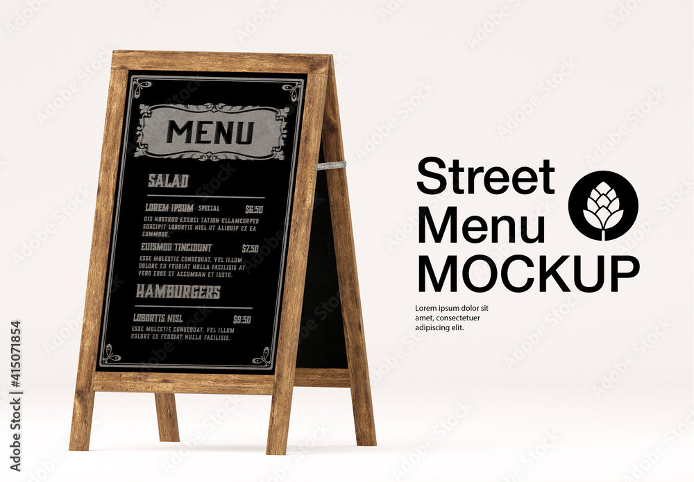 Street Menu Board Mockup Stock Template | Adobe Stock
