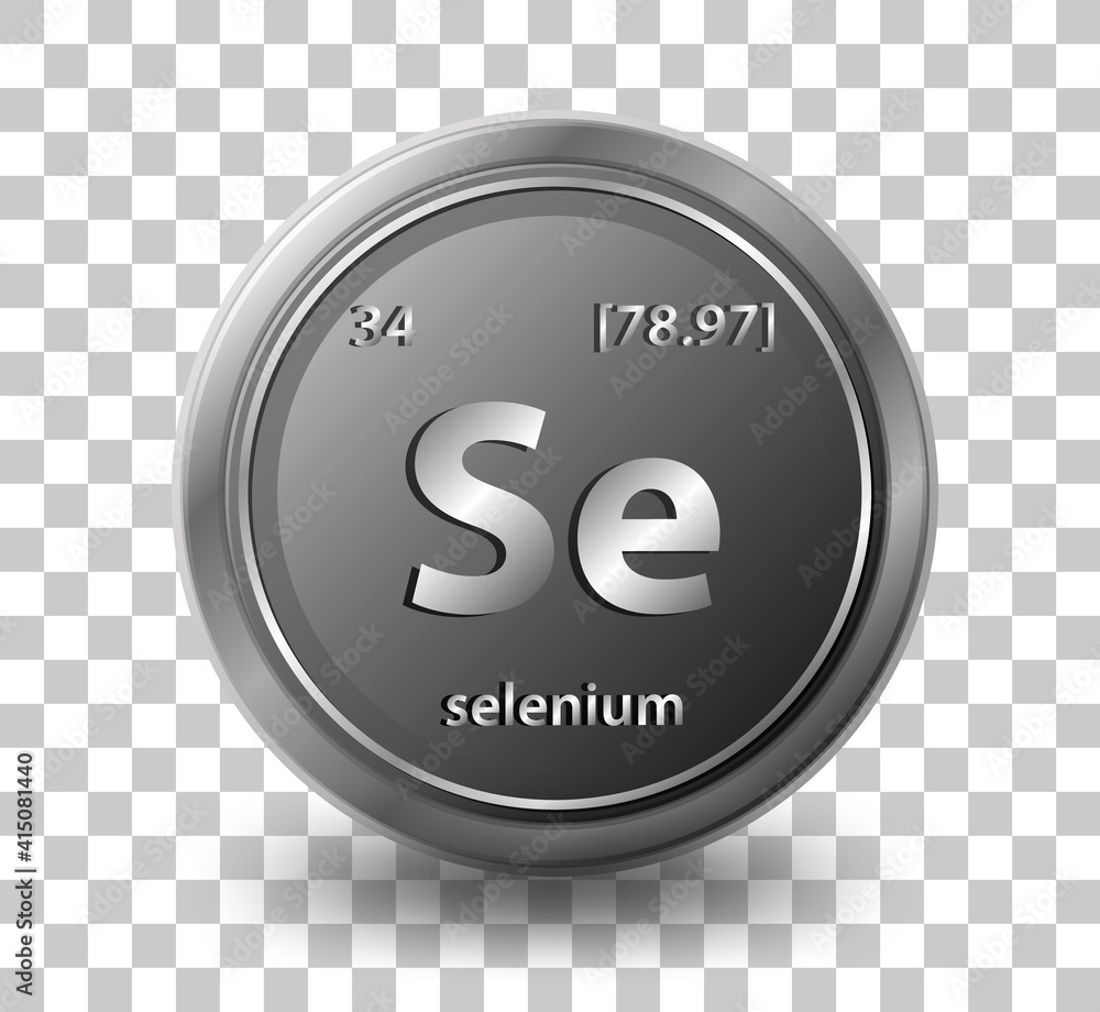 Selenium chemical element. Chemical symbol with atomic number and ...