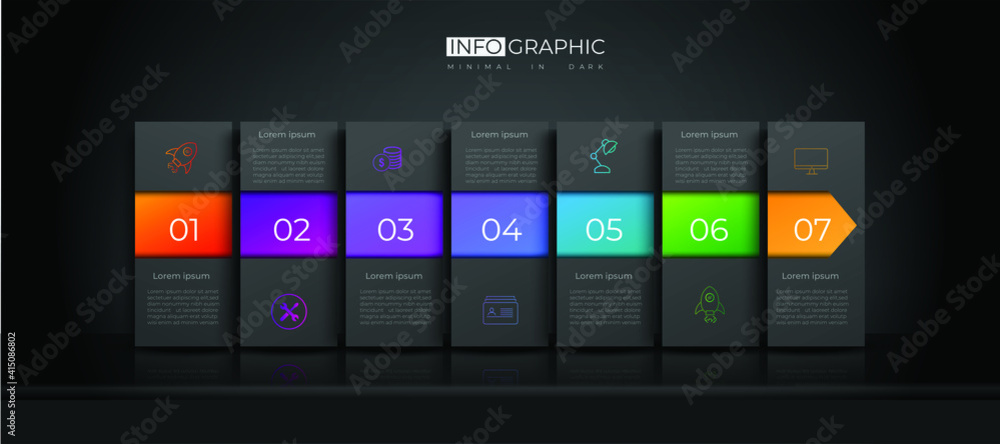 Infographic vector illustration Thin Line Connection on orange theme ...