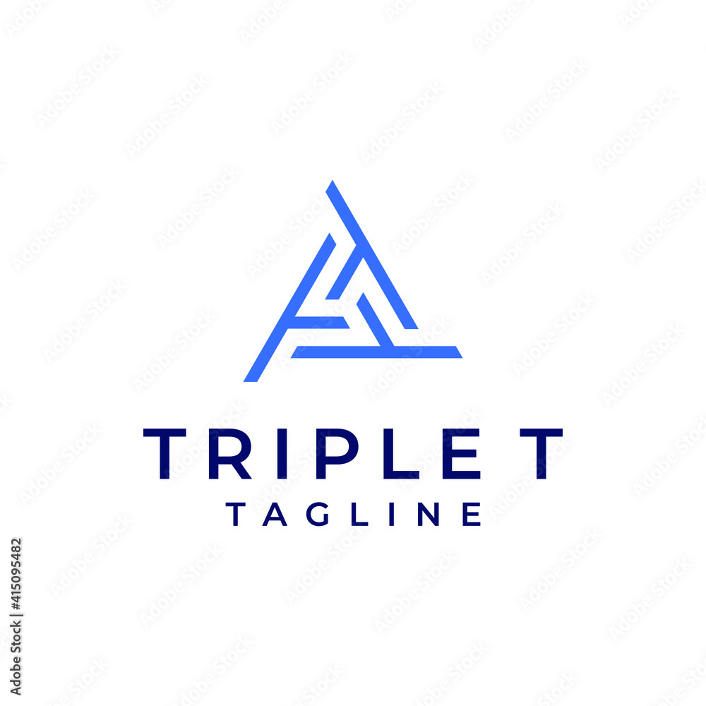 triple T logo vector modern triangle simple combination concepts Stock ...