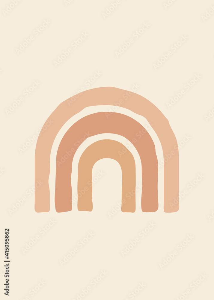 Boho rainbow poster vector illustration Stock Vector | Adobe Stock